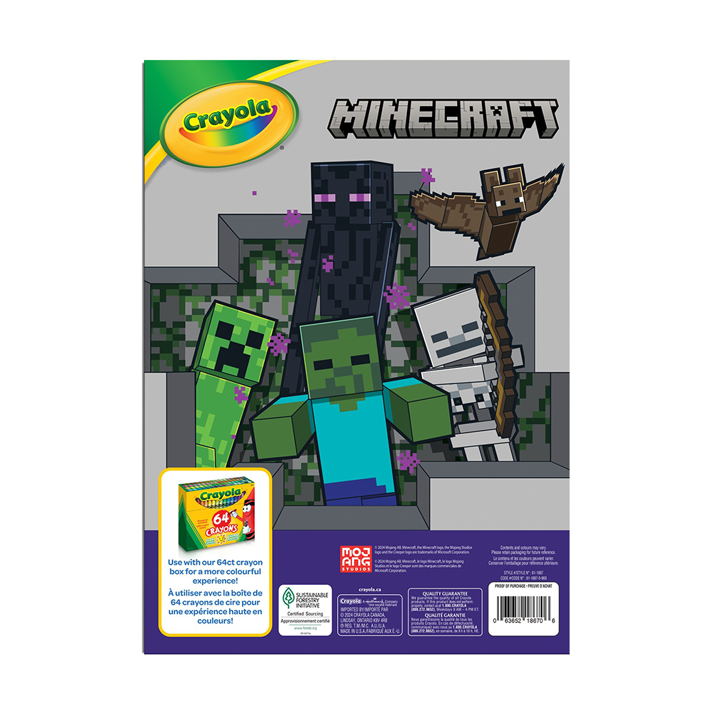 Crayola - 48 pages Colouring Book - Minecraft - Arts and crafts