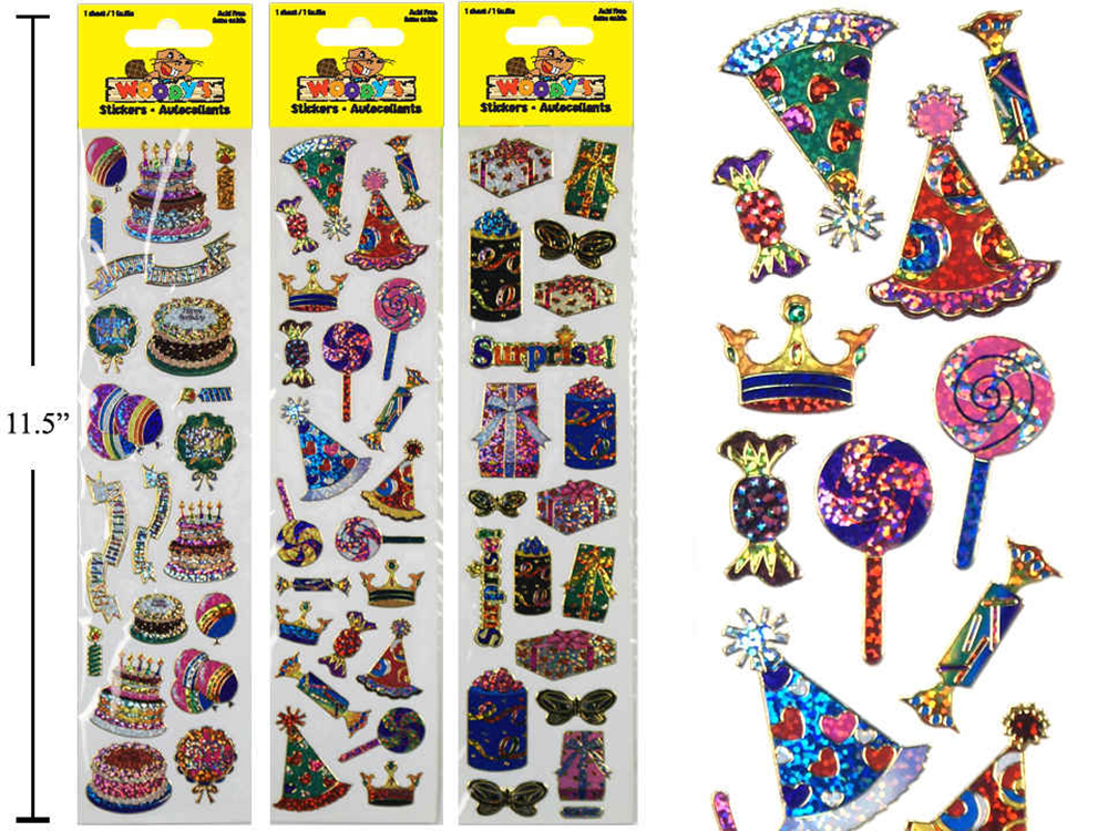 Sparkle Stickers - Party, assorted - Parties and surprise gifts