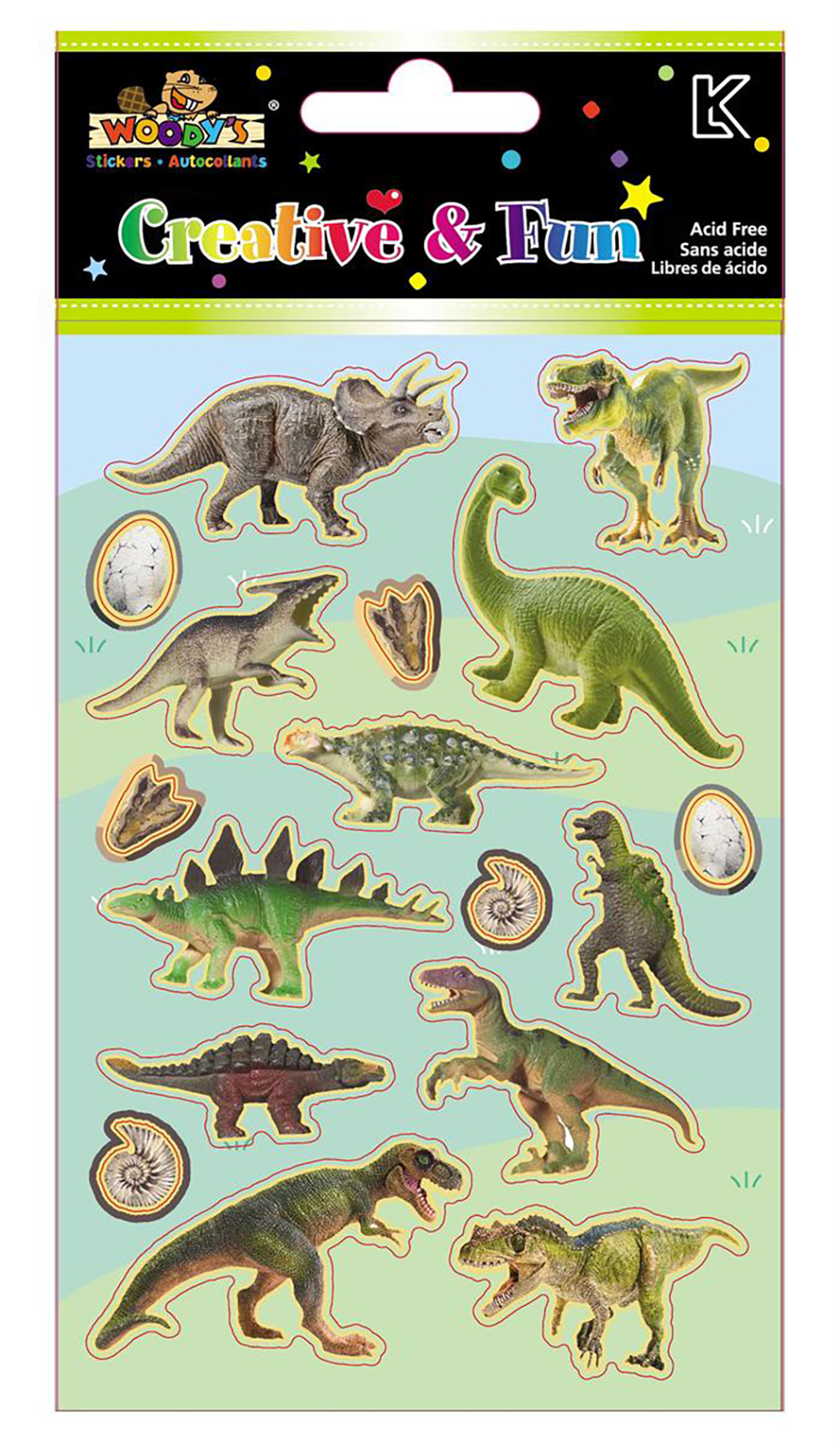 Stickers embossed - Dinos - Parties and surprise gifts