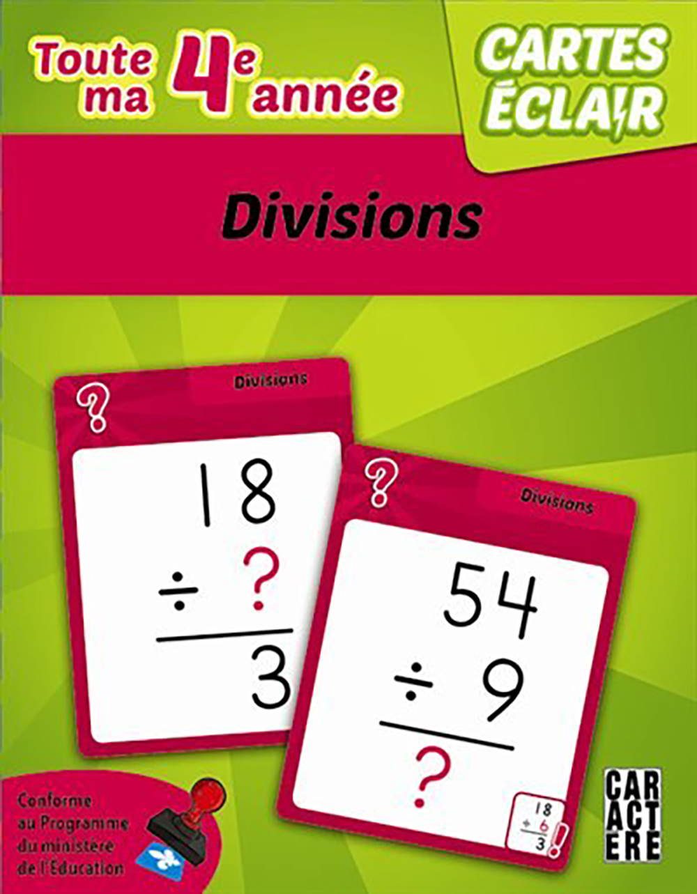 Cartes éclair - 4e année : Divisions - Version française - Livres