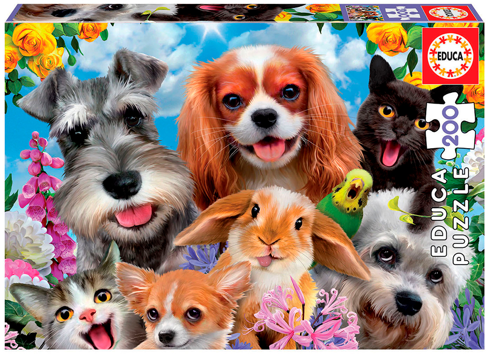 Casse-tête 200 pièces - Selfie d'animaux - Casse-têtes