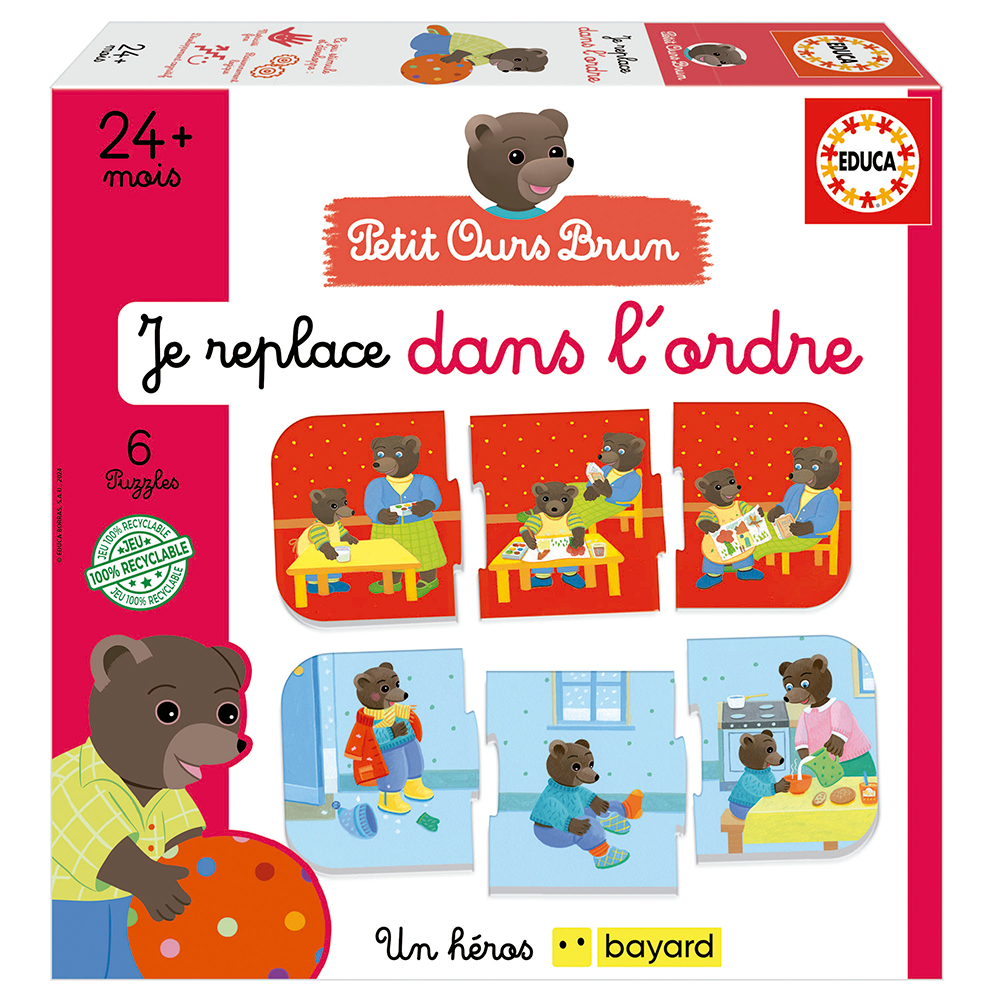 Educa - Je replace dans l'ordre - Petit ours brun Version française ...