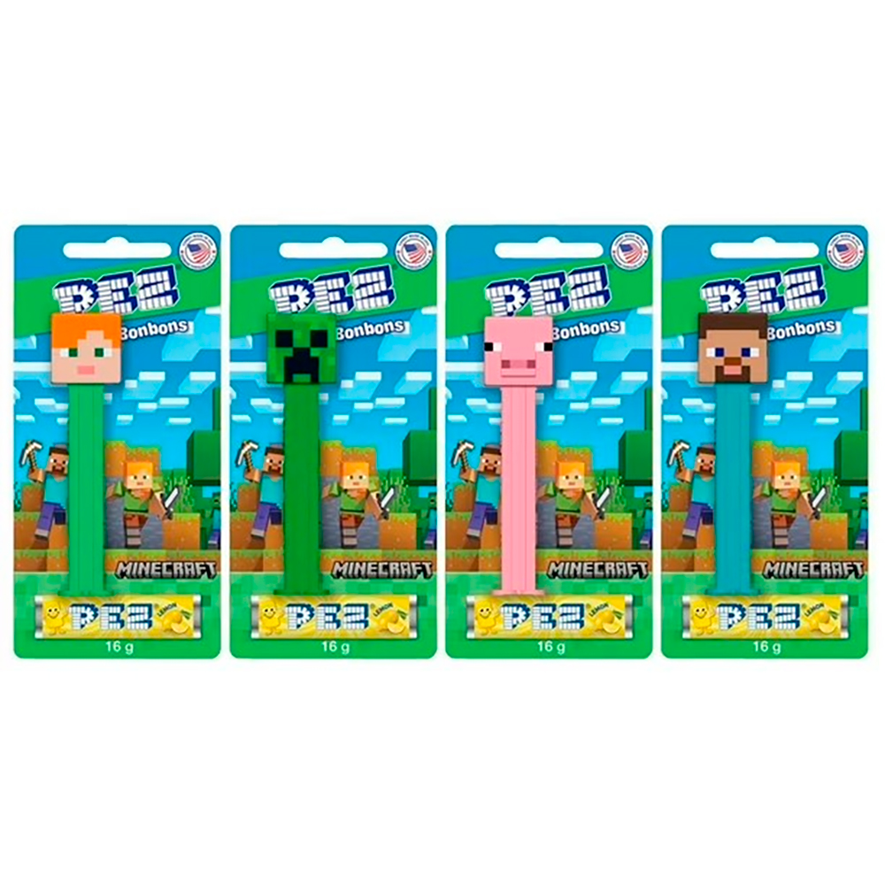 Candy - Pez - Minecraft (16 g), assorted - Parties and surprise gifts