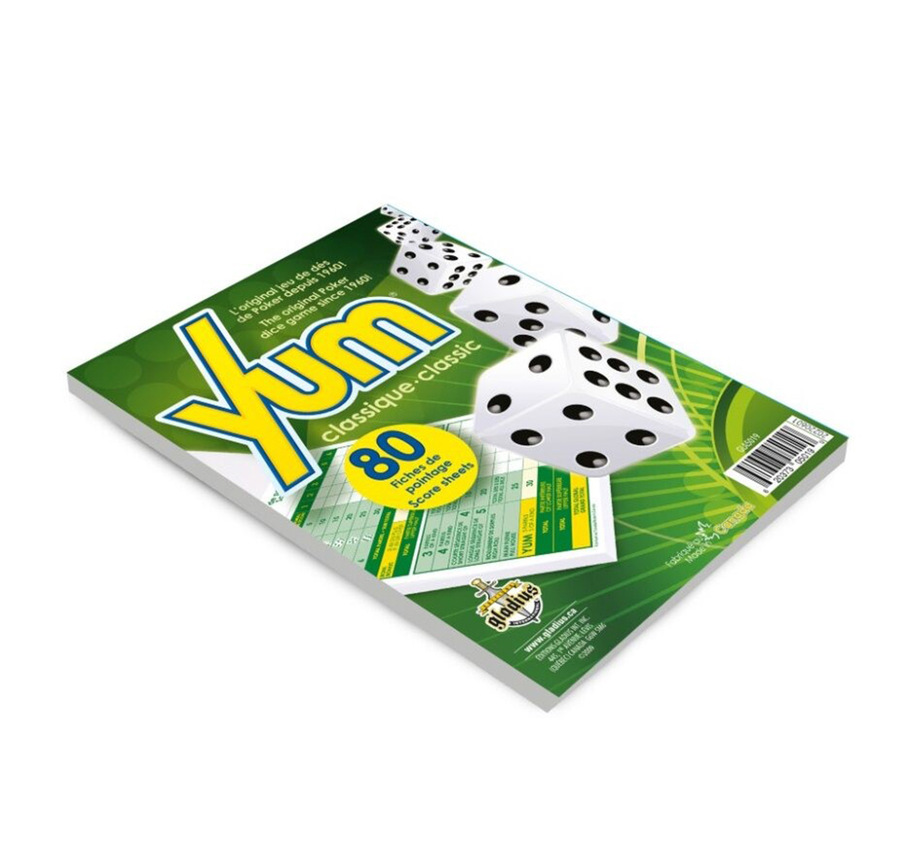 Jeu Yum carnet de pointage - Version bilingue - Jeux de société