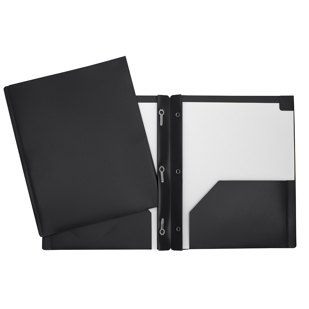Plastic duo-tang - Prongs and Pockets Black - Stationery and School ...