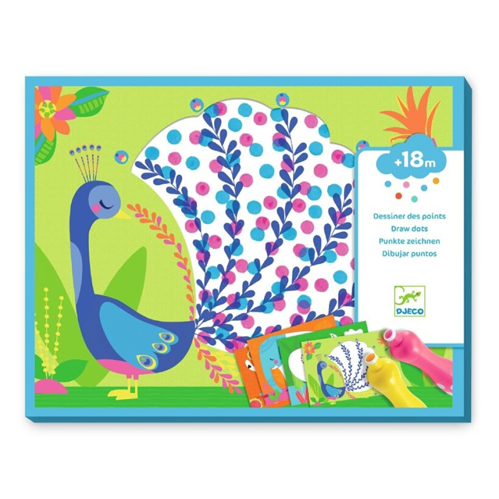Djeco Painting - Draw Dots Bilingual - Arts and crafts