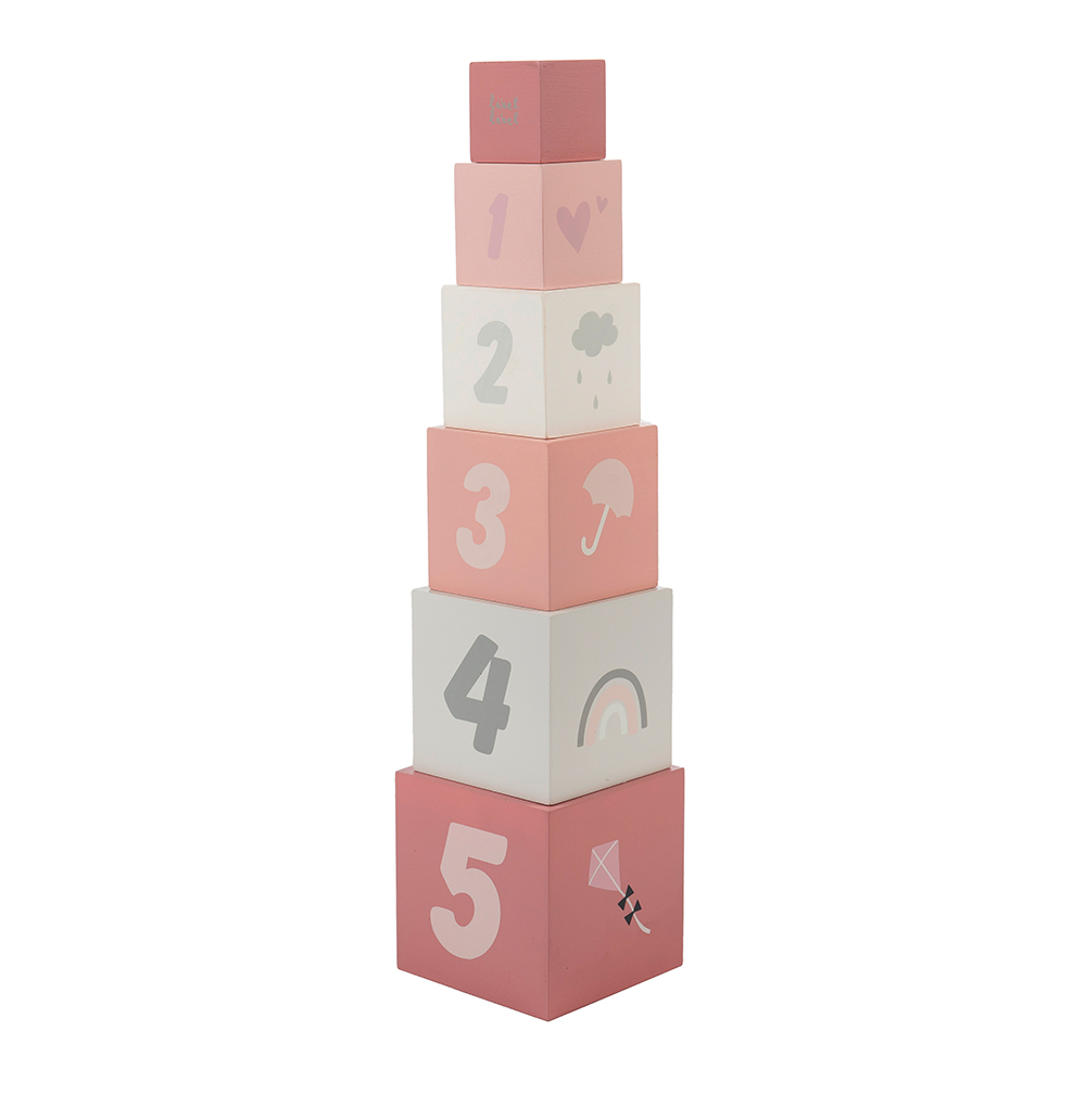 Label Label - Stacking blocks numbers - Pink - Preschool
