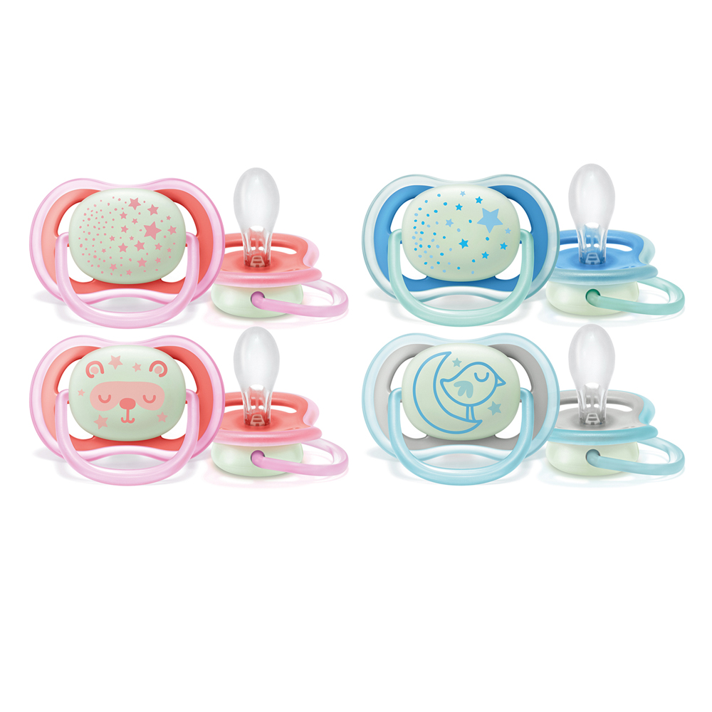 Philips - Ultra air night pacifier: 6-18 months assorted - Babies