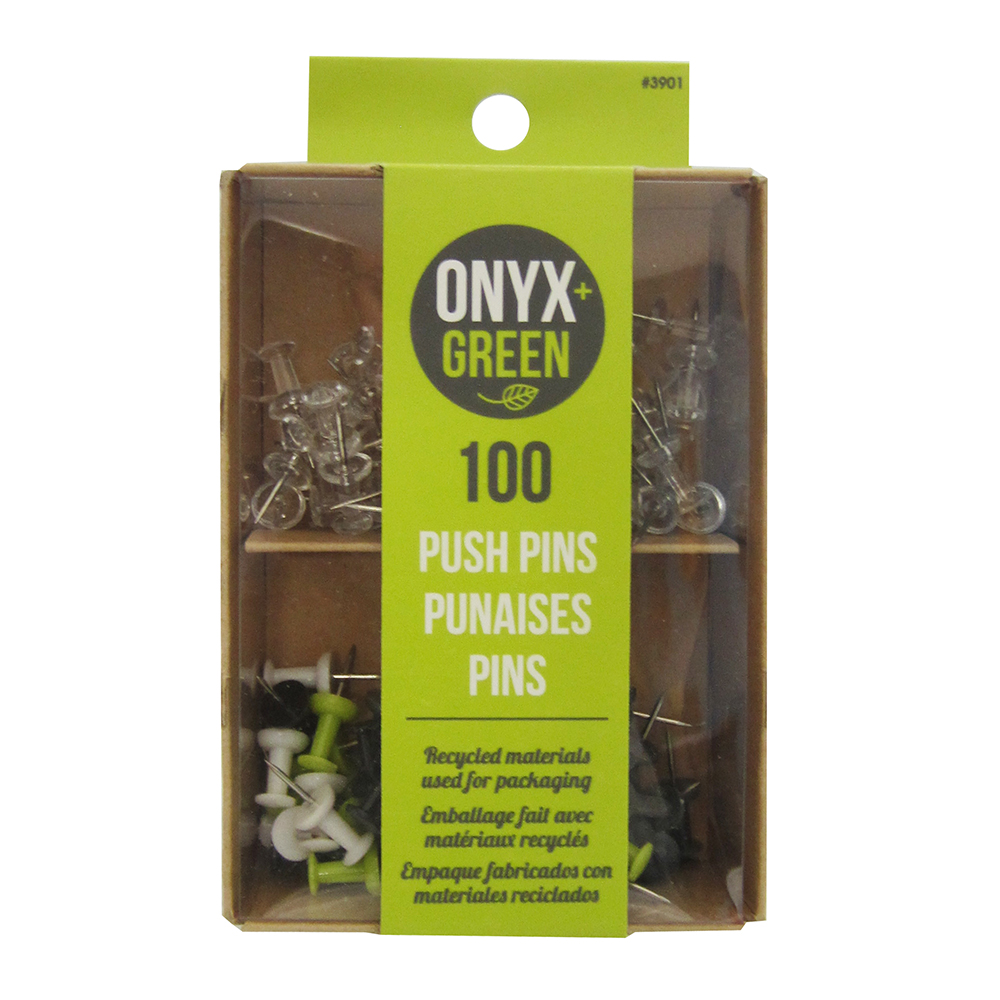 Onyx Green - 100 pins various colors recycled cardboard packaging ...