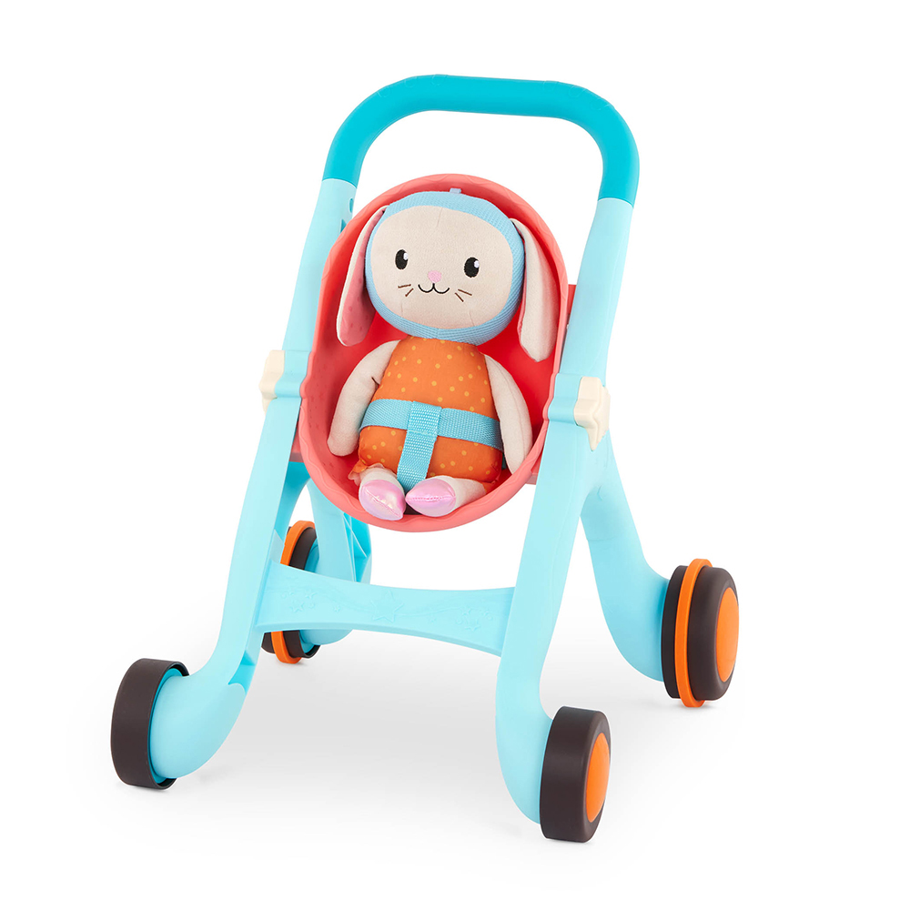 B. - Happy Strolling - Toy stroller & Plush - Dolls