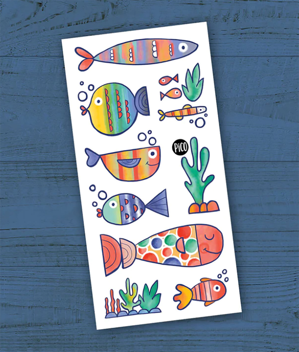 PiCO - Tatouages Les poissons multicolores - Fêtes et cadeaux surprises
