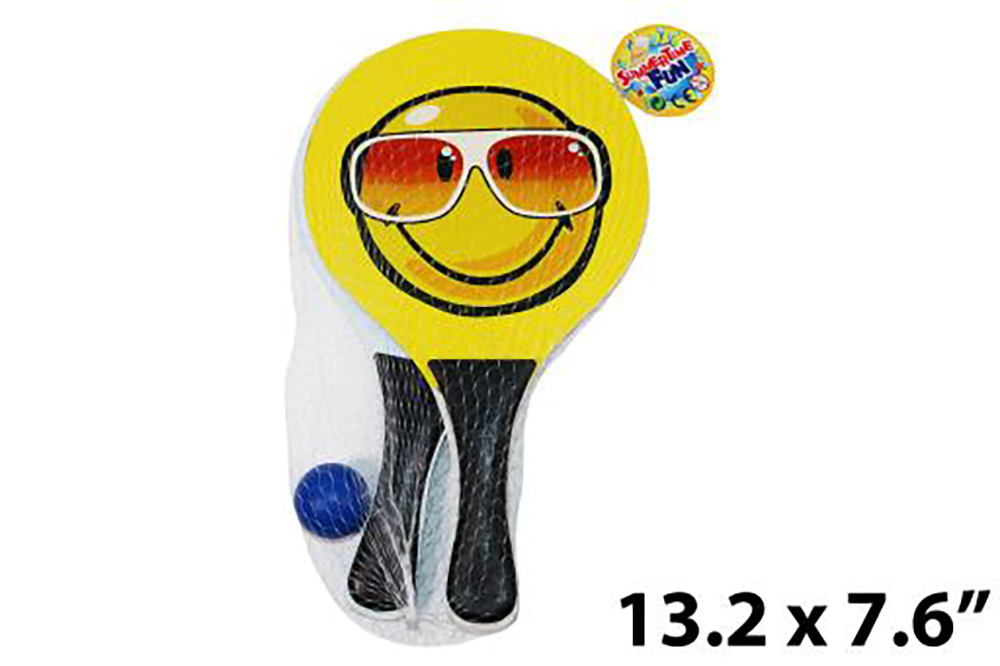 Pk2 smile face beach paddles with ball - Summer