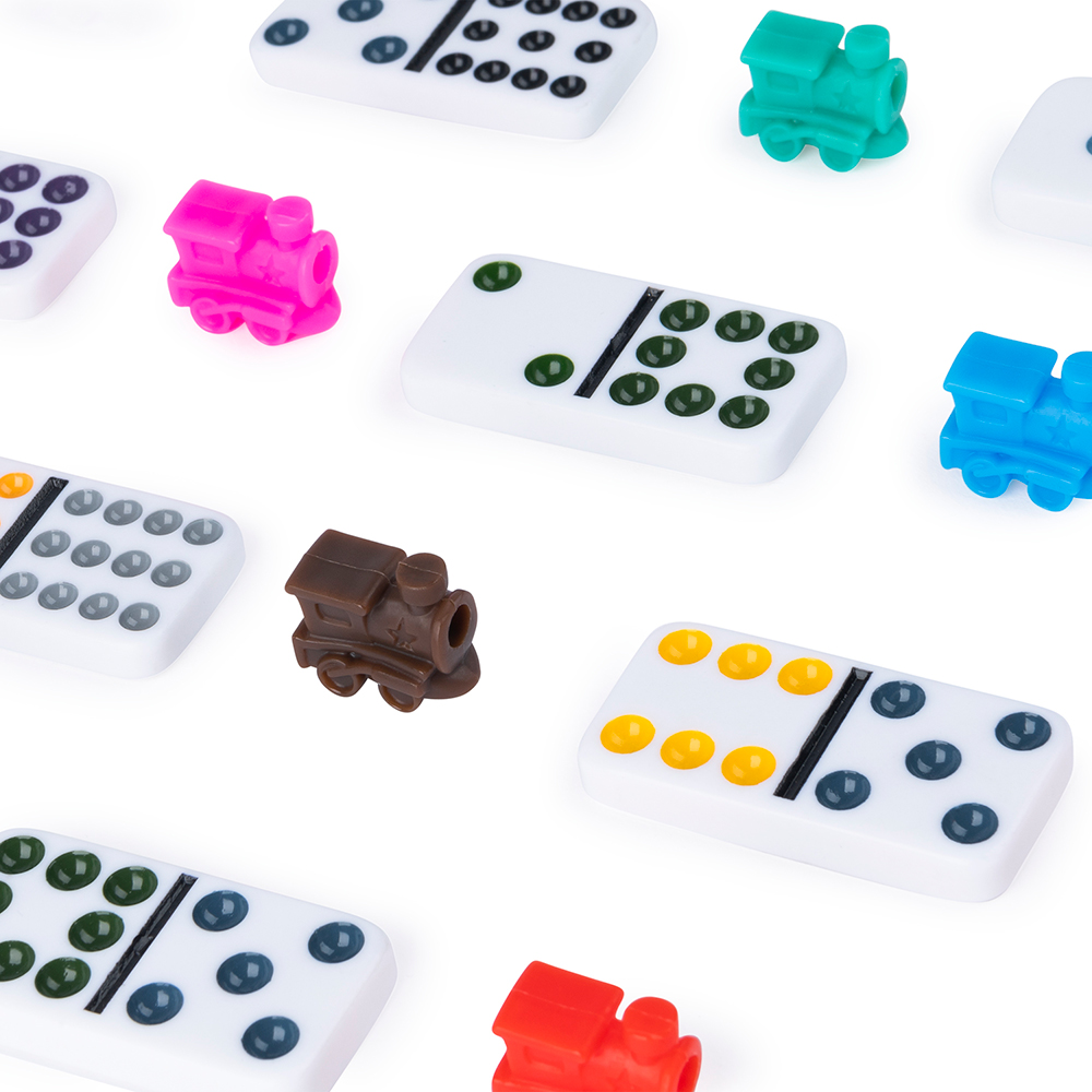 Jeu Train Mexicain Classique Dominos Double 12 dans une boîte en métal ...