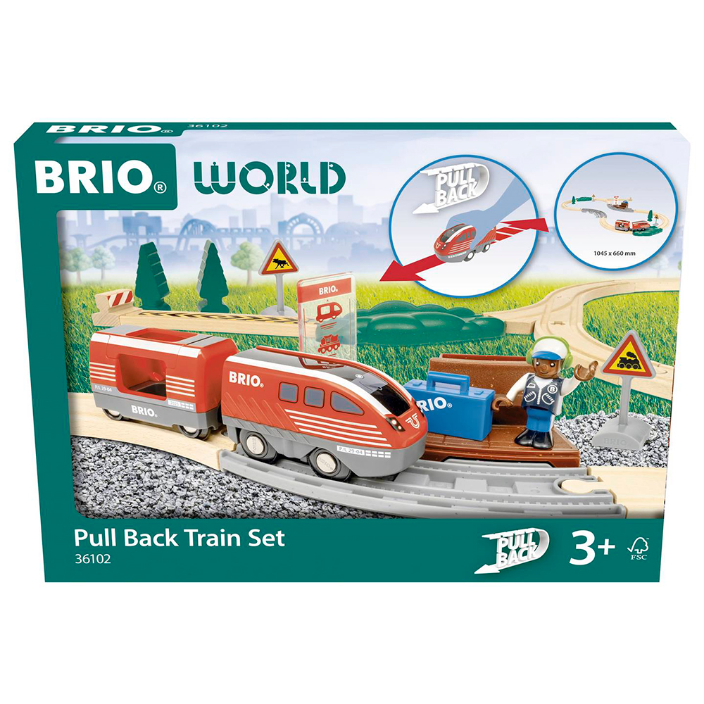 Brio - Pull Back Train Set - Vehicles