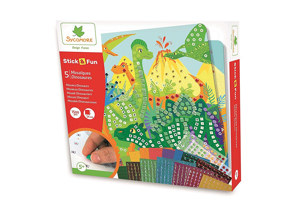Stick'N Fun - Large 5 Mosaics - Dinosaurs - Arts and crafts