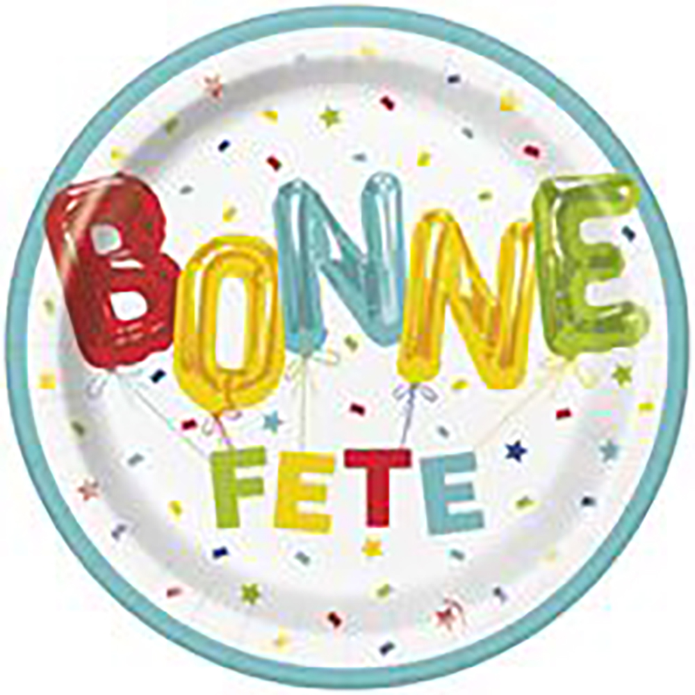 Bonne fete - 8 diner plates 9-inch - Parties and surprise gifts